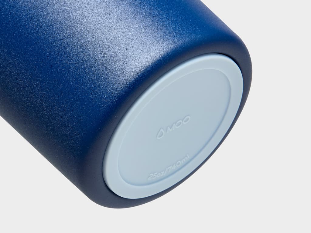 MOO Water Bottle, One-sided Printing, Midnight Blue, 18oz | MOO