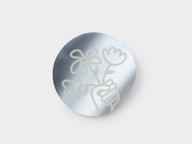 Metallic Stickers, Sheet, 3" x 3", Round, Silver | MOO