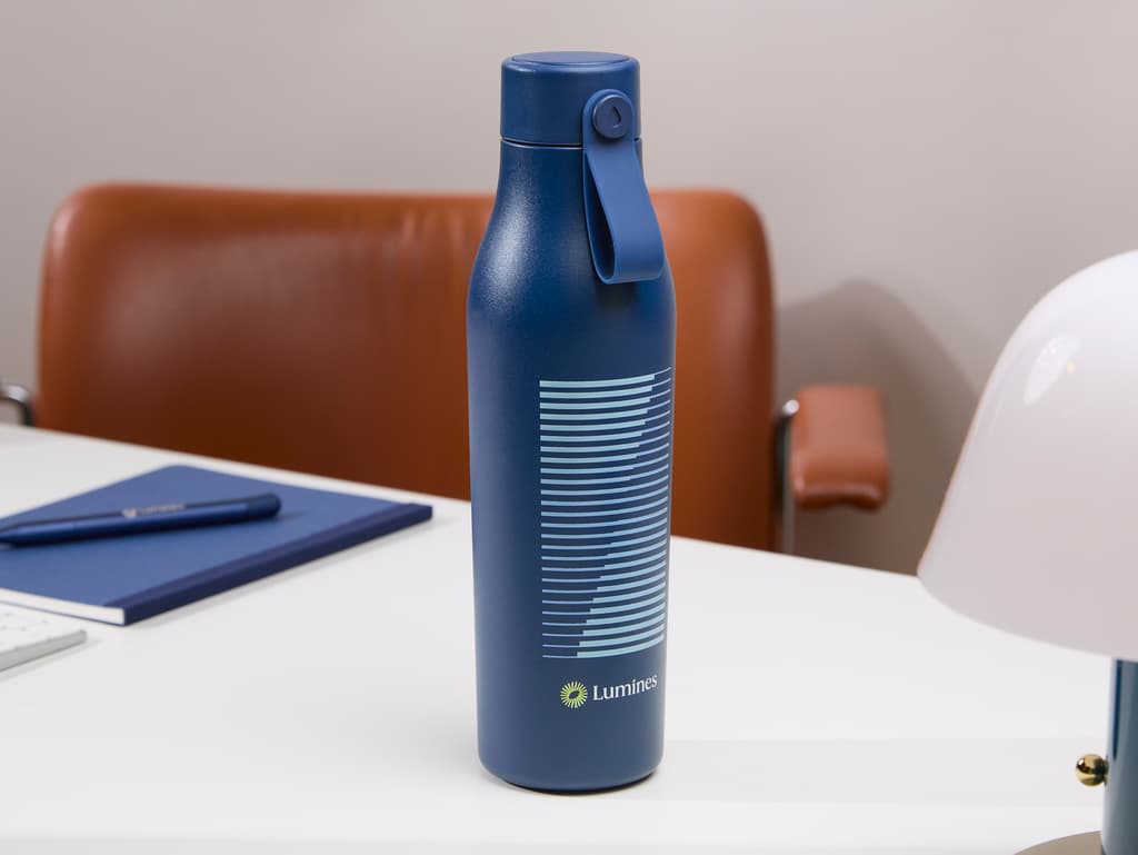 Original MOO Water Bottle Midnight Blue One-sided printing | MOO