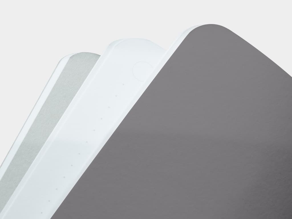 MOO Softcover Journals - Black foil - Grey - Dotted | MOO