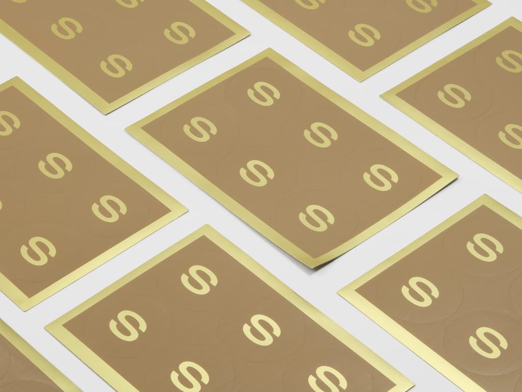 Metallic Stickers, Sheet, 2" x 2", Round, Gold | MOO