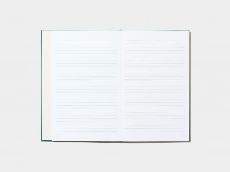 MOO Hardcover Notebook, Lined, Silver Foil, Alpine Green / Pale Peach | MOO