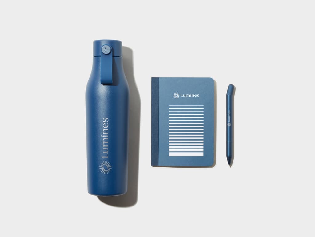 MOO Tape Bound Notebook, White Foil, Midnight Blue, Mini | MOO