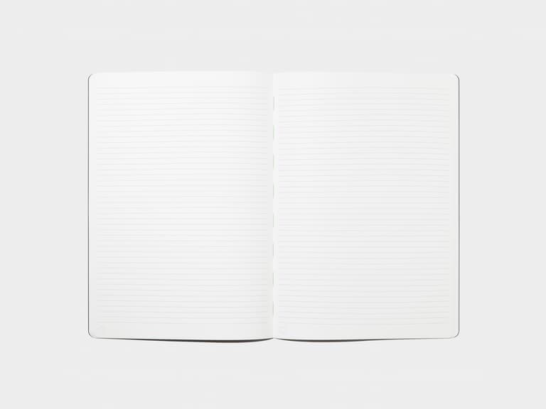 MOO Tape Bound Notebook, Gold Foil, Jet Black, Large | MOO