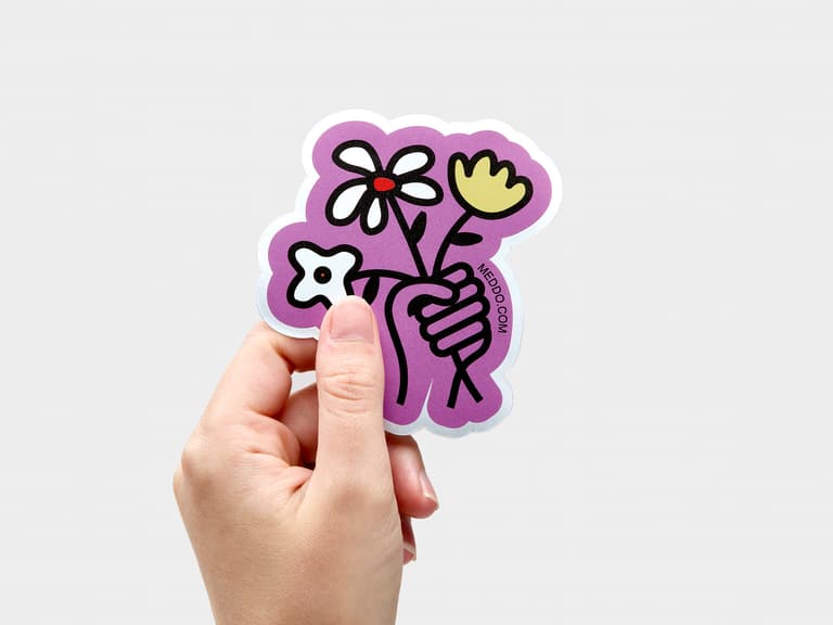 Die Cut Sticker, Die Cut, Metallic, Silver, 4" x 4", Single | MOO