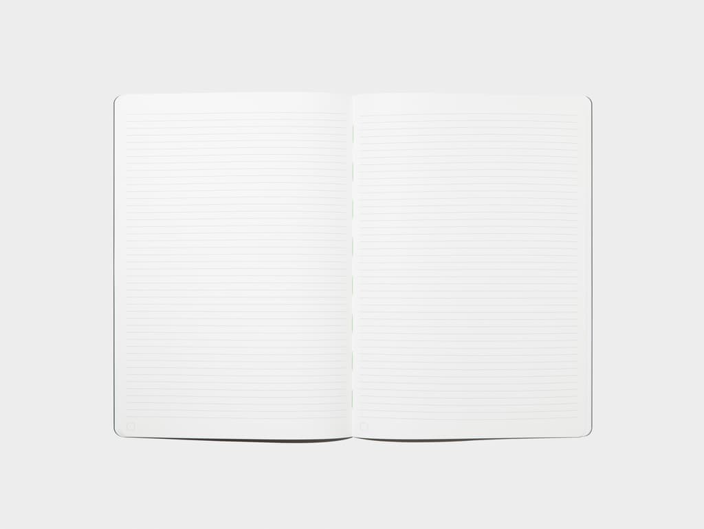 MOO Tape Bound Notebook, White Foil, Midnight Blue, Large | MOO