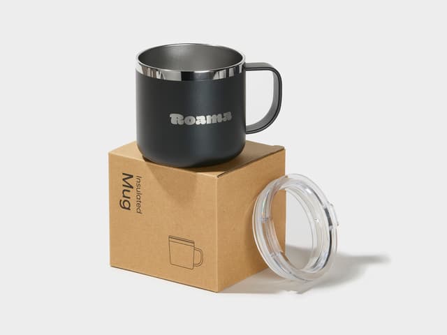 MOO Insulated Mug, One-sided Engraving, Jet Black, 12oz | MOO