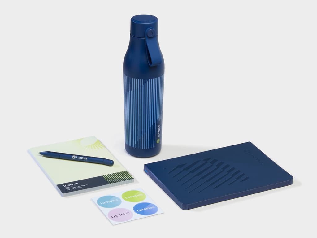 Original MOO Water Bottle Midnight Blue 360° wrap print | MOO