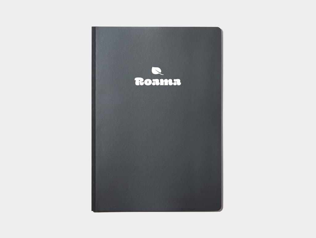 MOO Softcover Notebook, White Foil, Jet Black, Large | MOO